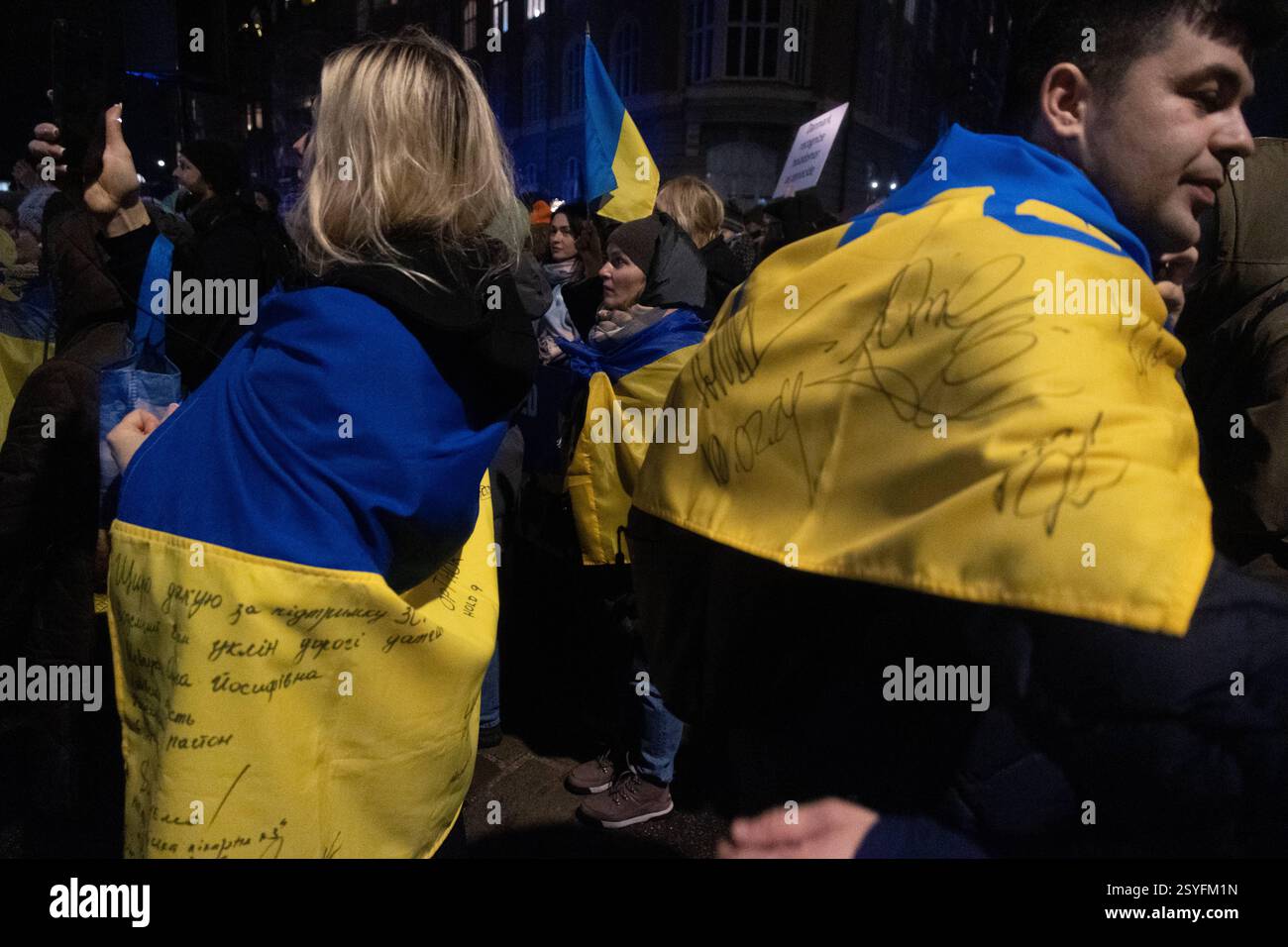 A demonstration in front of the Russian Embassy in Copenhagen on the ...
