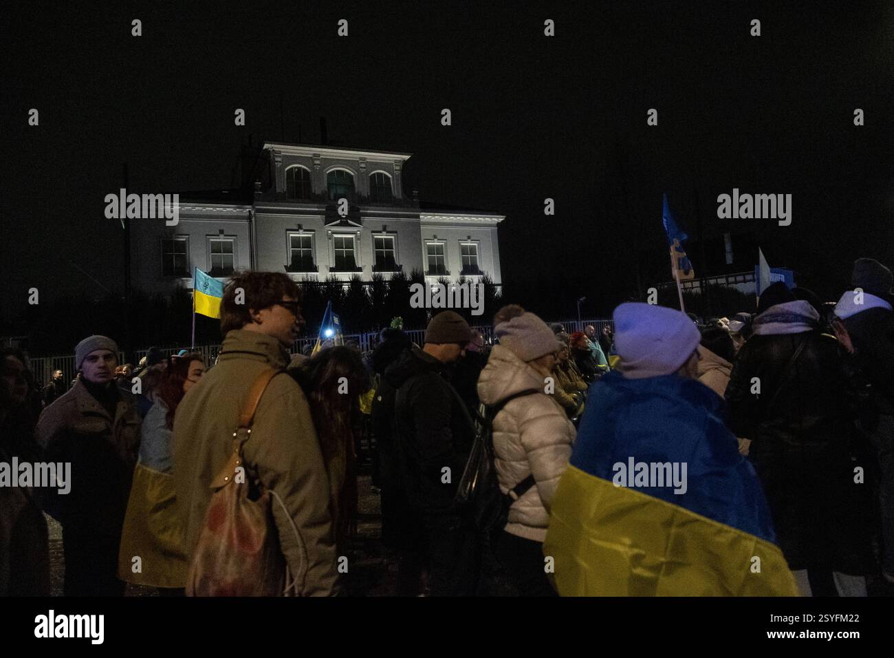 A demonstration in front of the Russian Embassy in Copenhagen on the ...