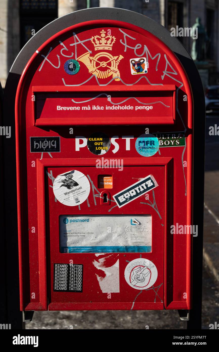 Danish red letter box, letterbox, letter plate, letter hole, mail slot ...