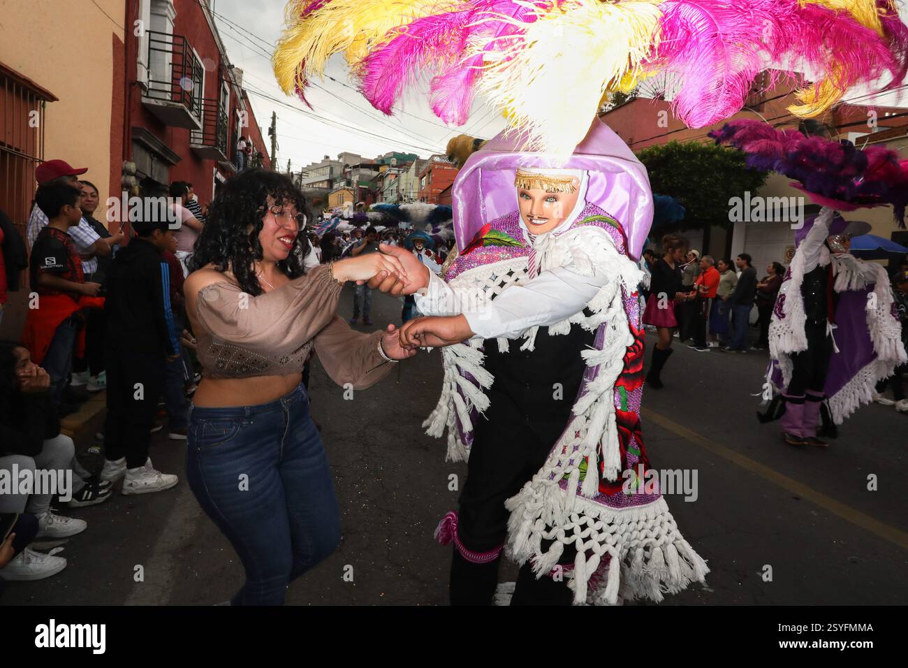 Tlaxcala, Mexico. 27th Feb, 2025. Inhabitants of Tlaxcala taking part ...