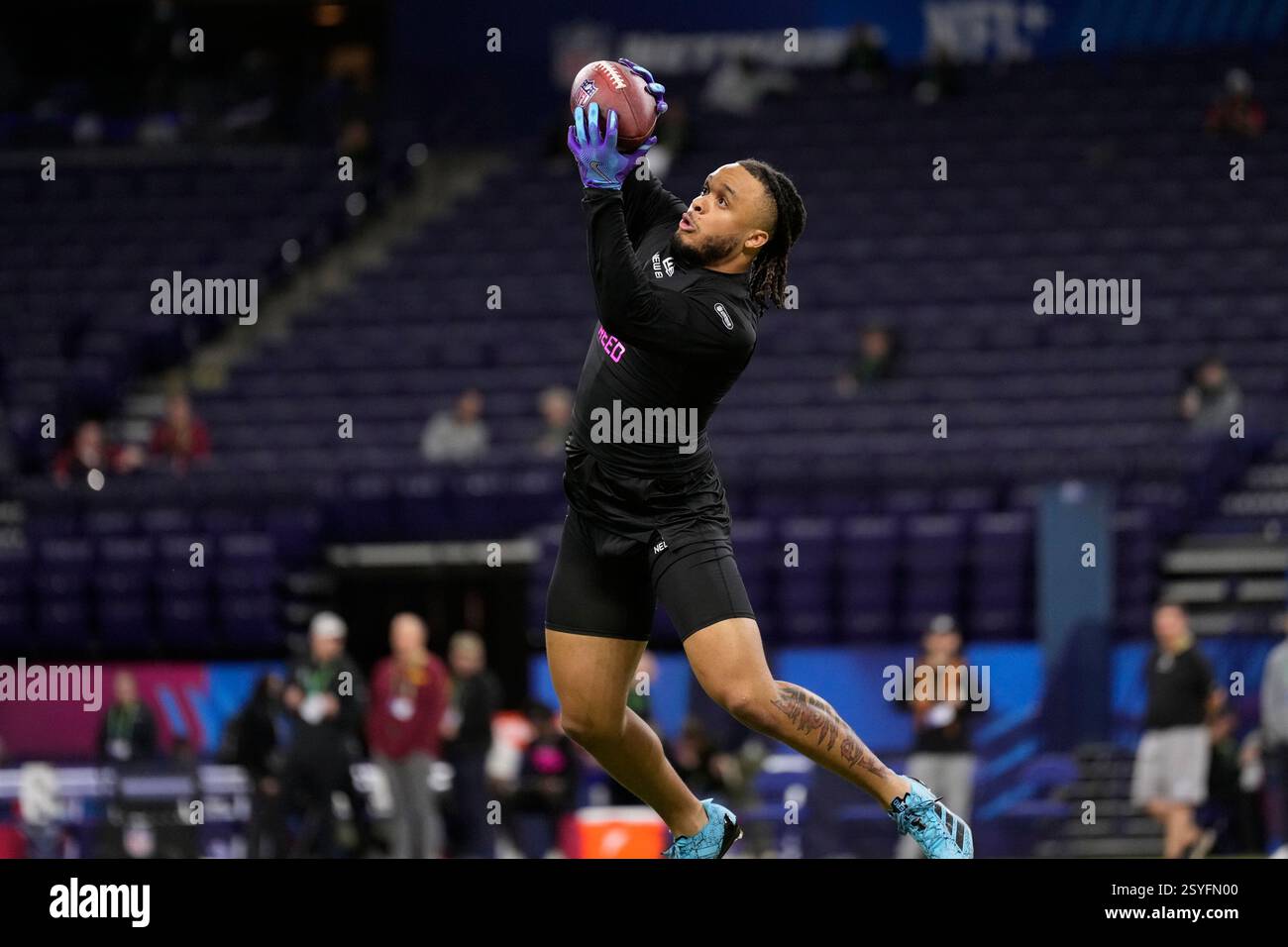 Penn State defensive back Jaylen Reed runs a drill at the NFL football ...