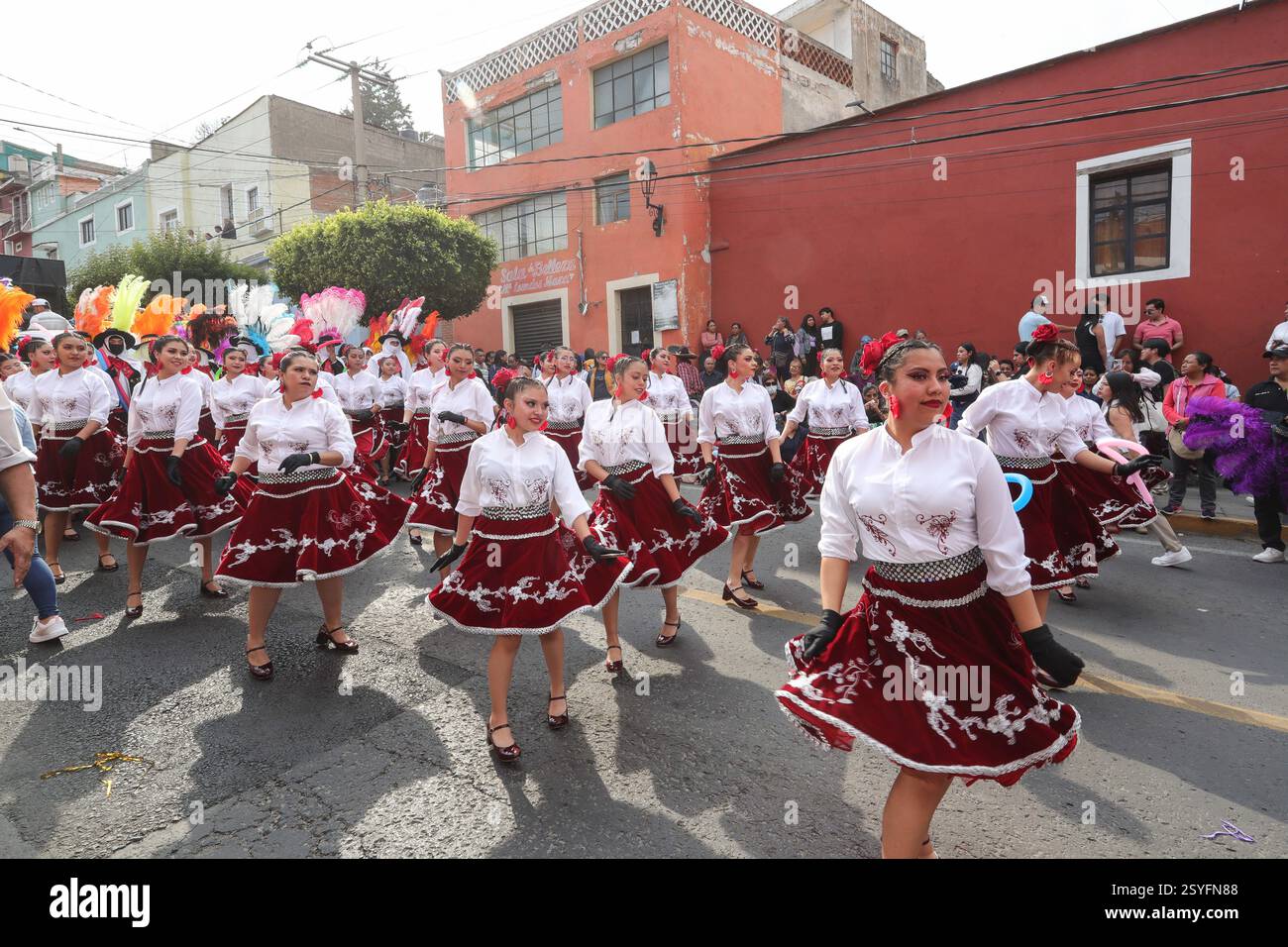 Inhabitants of Tlaxcala taking part during the traditional Tlaxcala ...