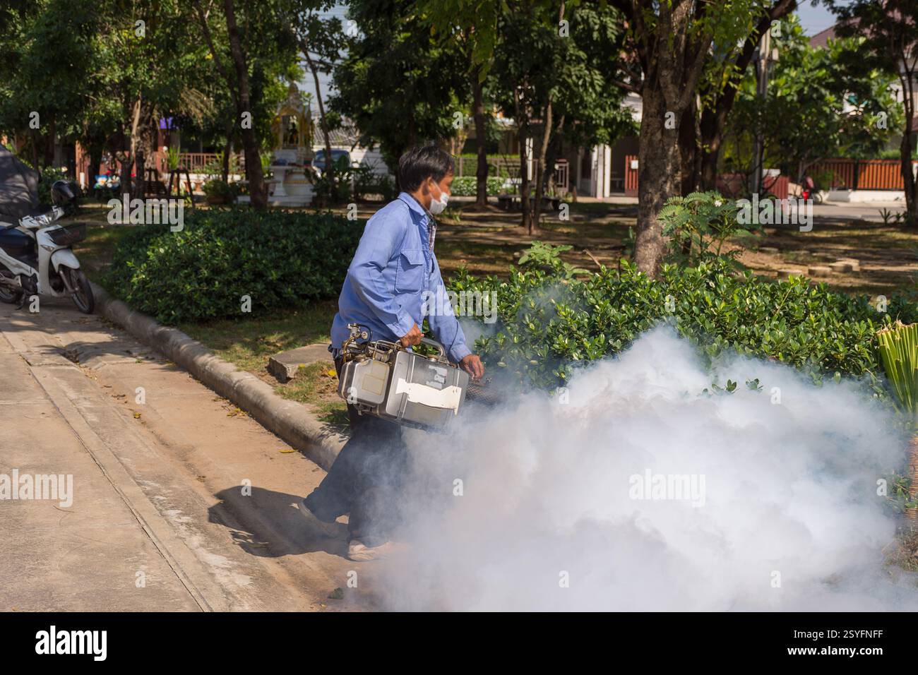 People fogging DDT spray kill mosquito for control Malaria ...