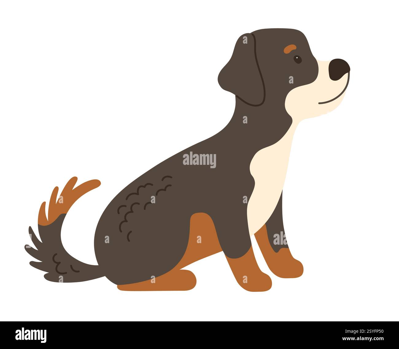 Dog cartoon character illustration for kids. Friendly cute Bernese ...