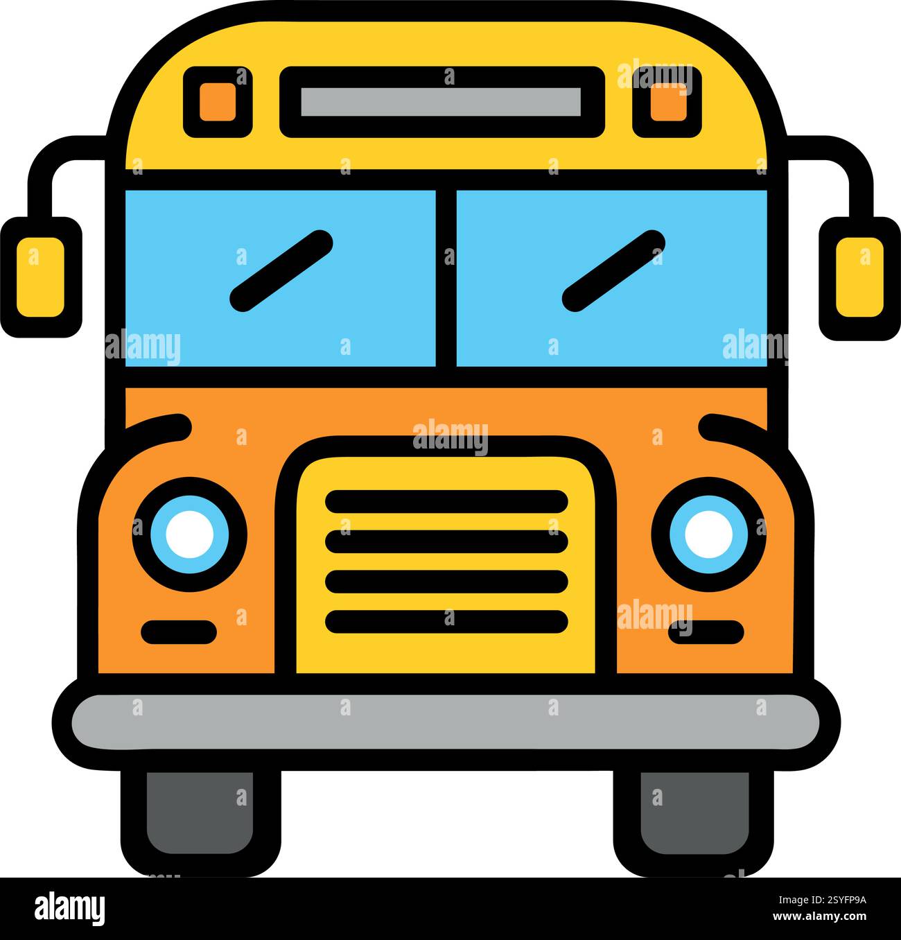 Bus School Transport Yellow Vehicle Icon Stock Vector Image & Art - Alamy
