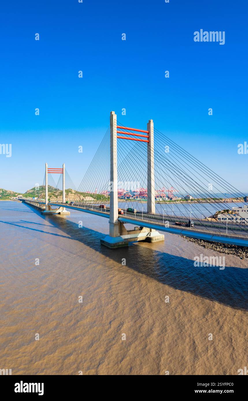 Aerial photography scenery of China East China Sea Bridge Stock Photo ...