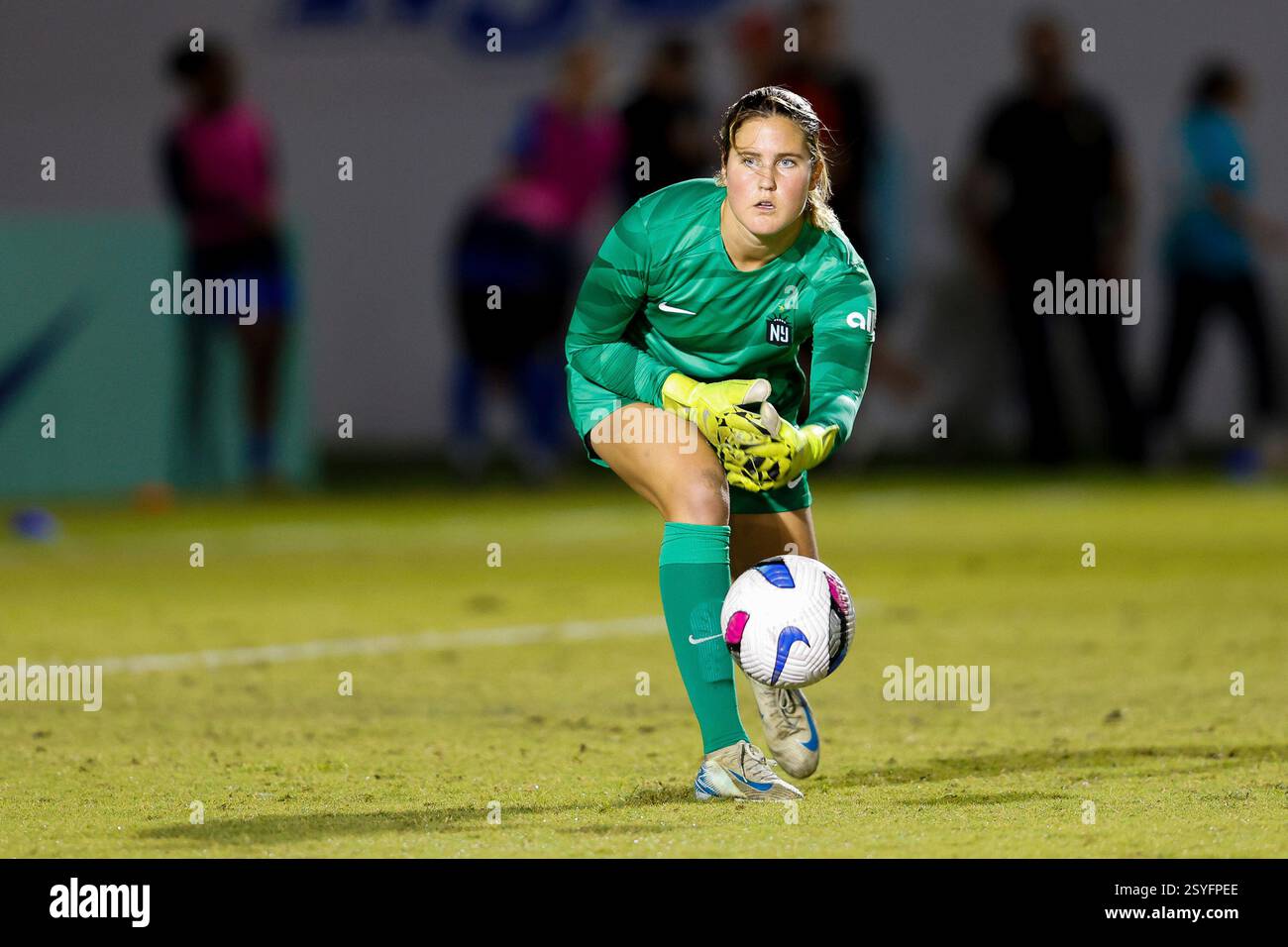 DAVIE, FL - FEBRUARY 26: Gotham City goalkeeper Ryan Campbell (12) (R ...