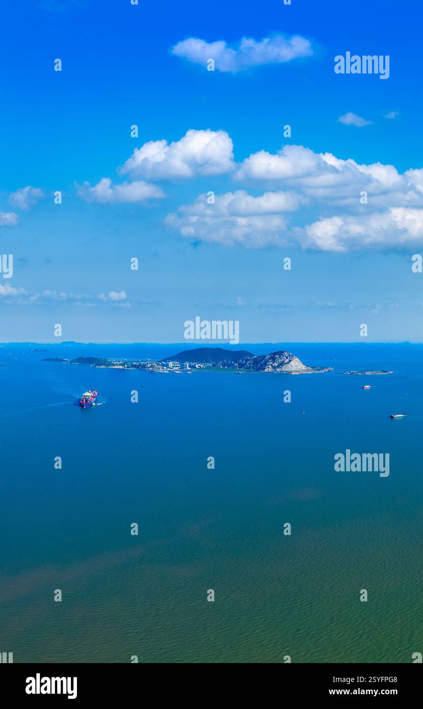 Ocean scenery of Yangshan Deepwater Port in Hangzhou Bay, Zhejiang ...