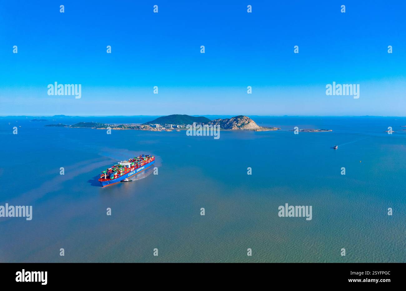 Ocean scenery of Yangshan Deepwater Port in Hangzhou Bay, Zhejiang ...