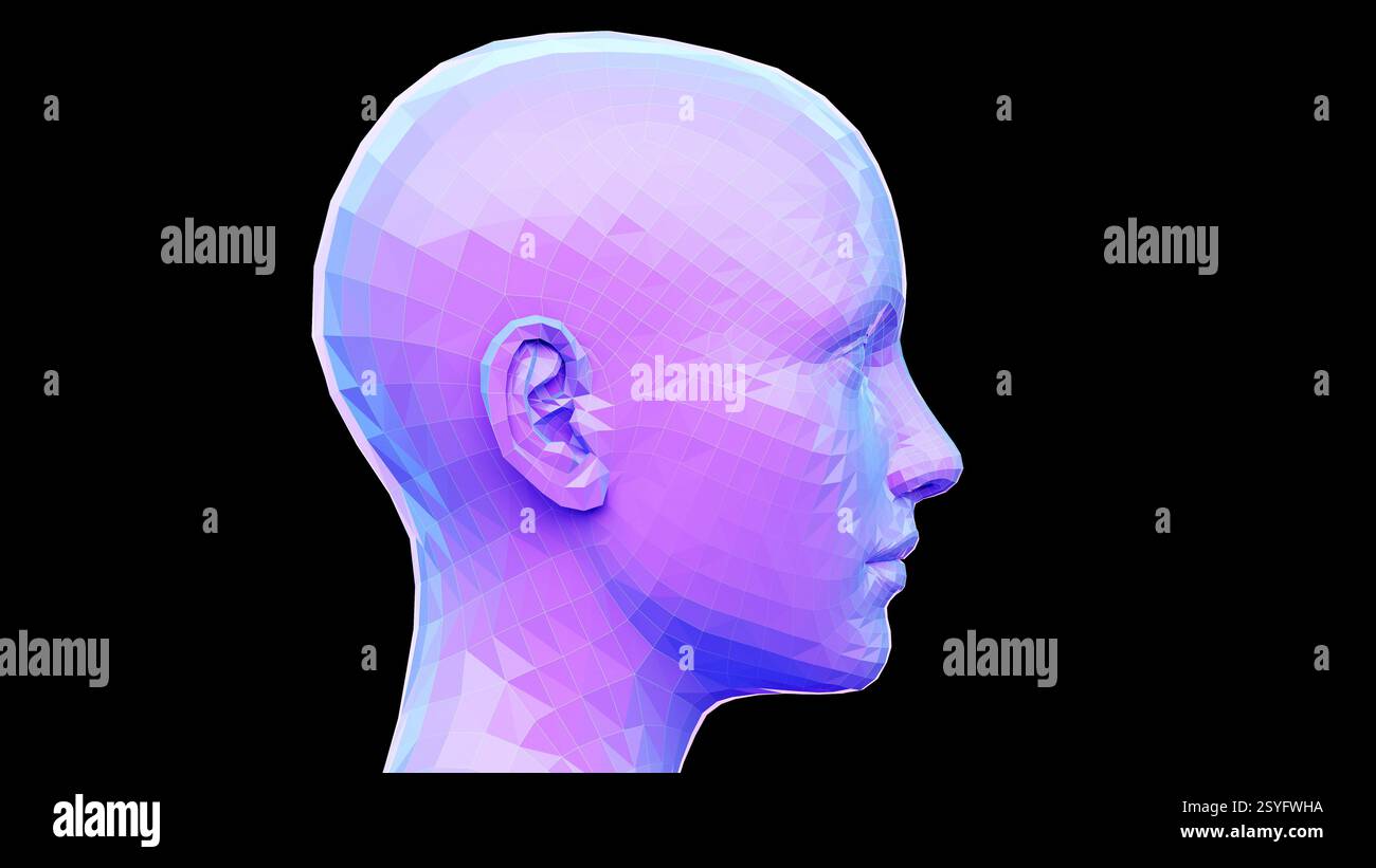 Female head, illustration Stock Photo - Alamy
