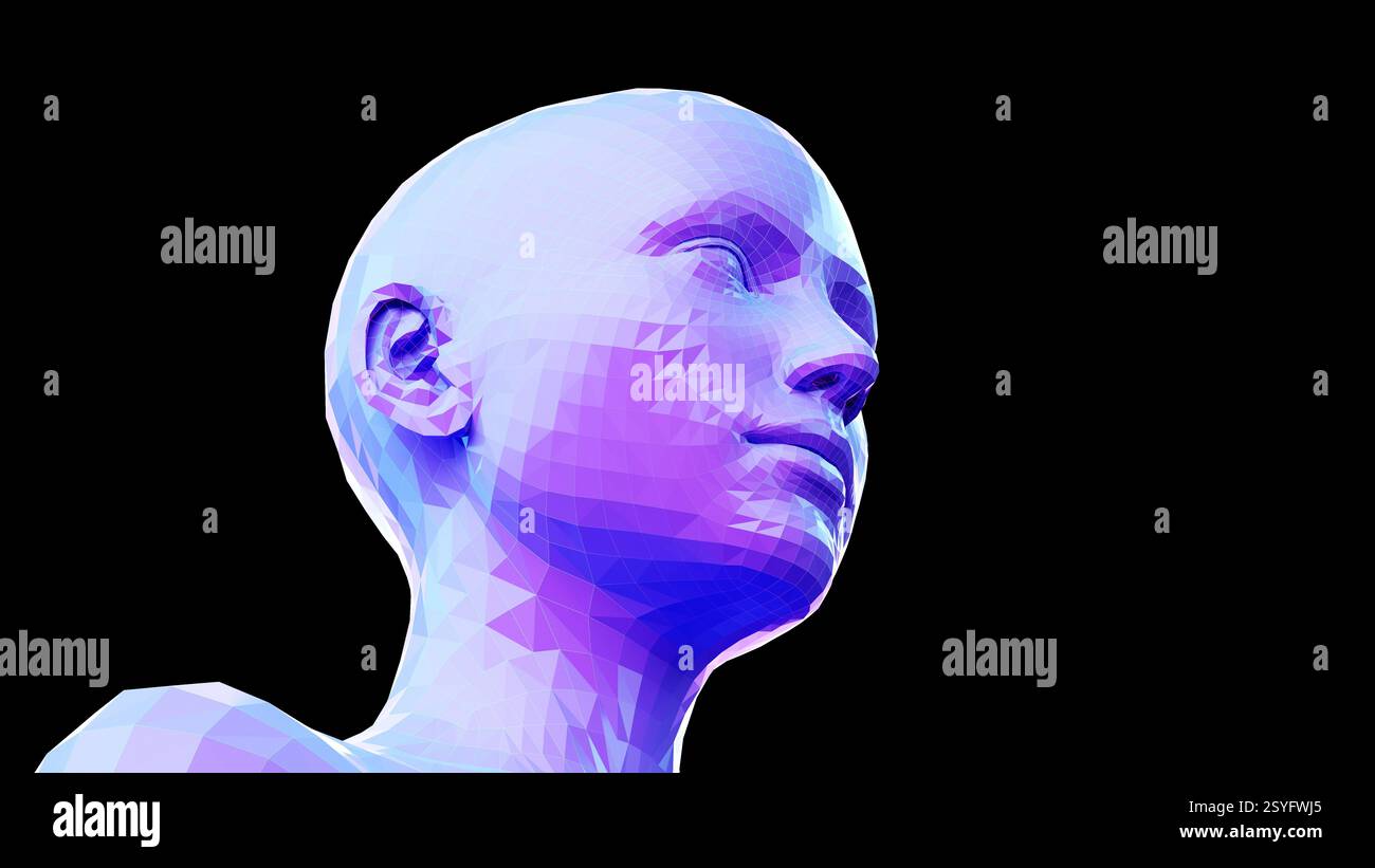 Female head, illustration Stock Photo - Alamy