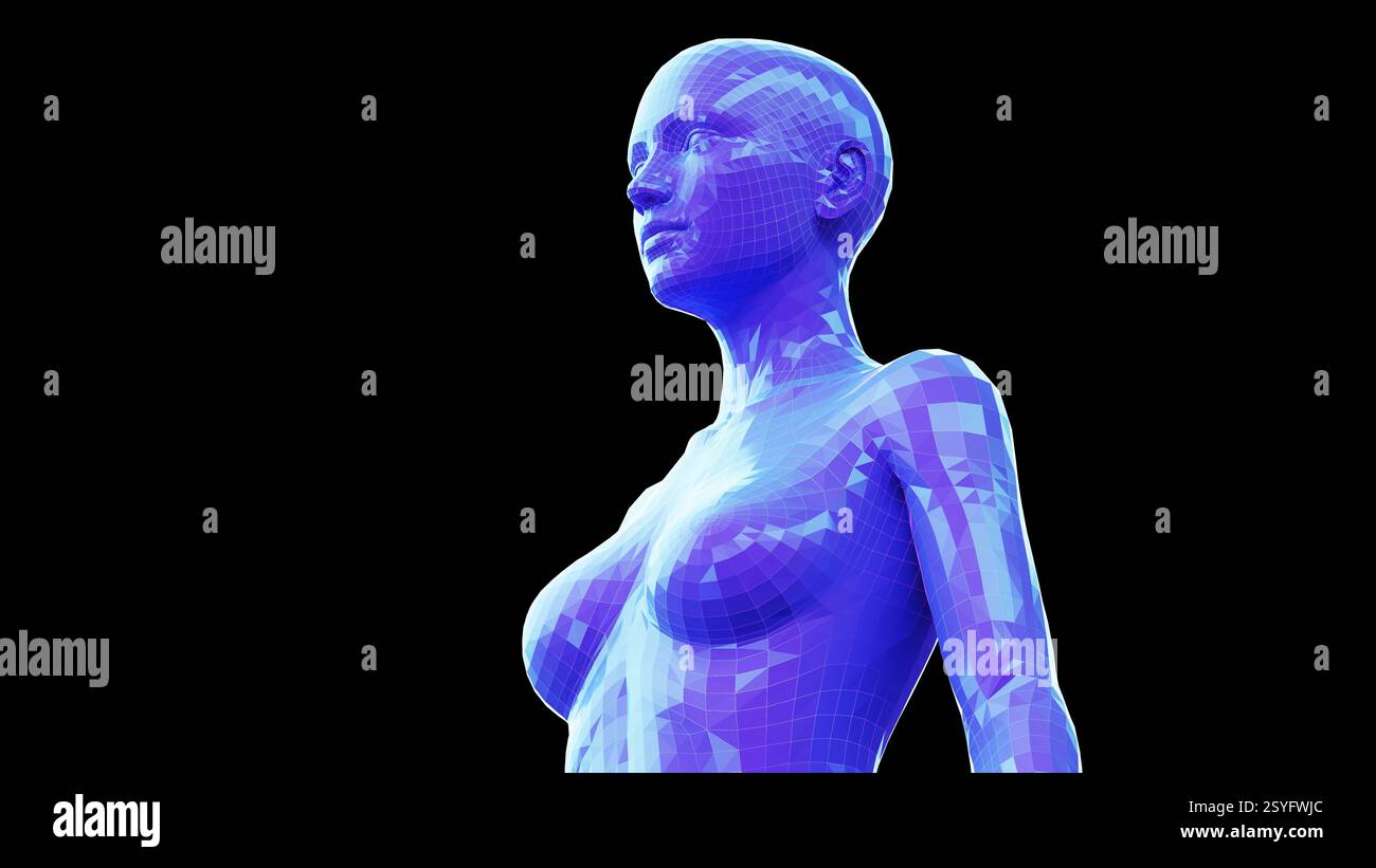 Female upper body, illustration Stock Photo - Alamy