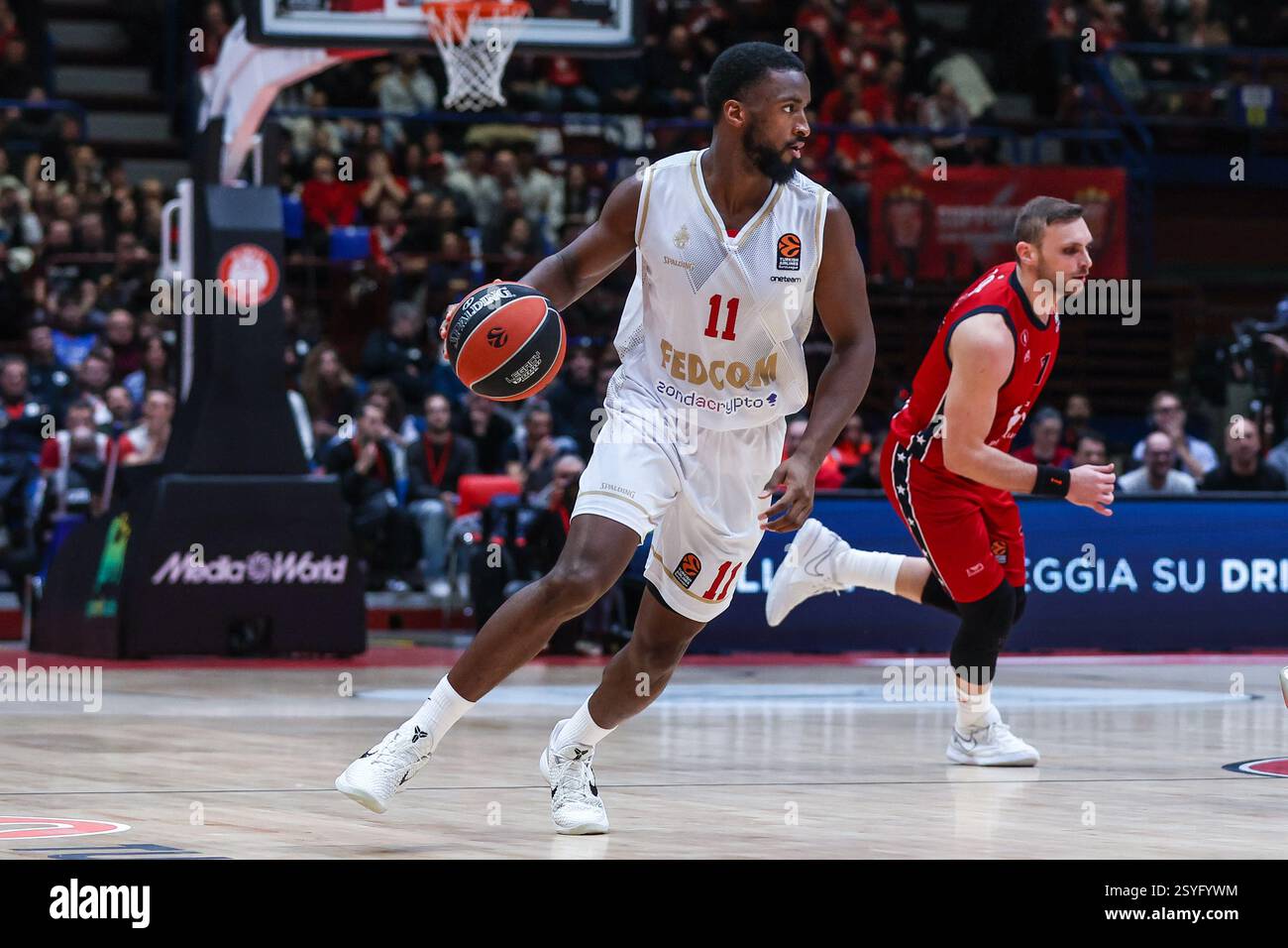 Milan, Italy. 27th Feb, 2025. Alpha Diallo #11 of AS Monaco seen in ...