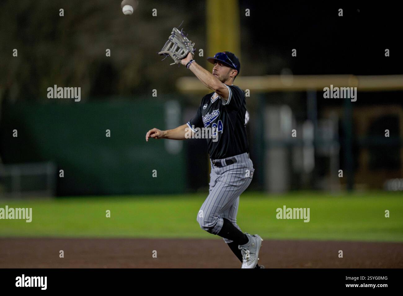 Northwestern State outfielder Reese Lipoma (24) makes an out during an ...