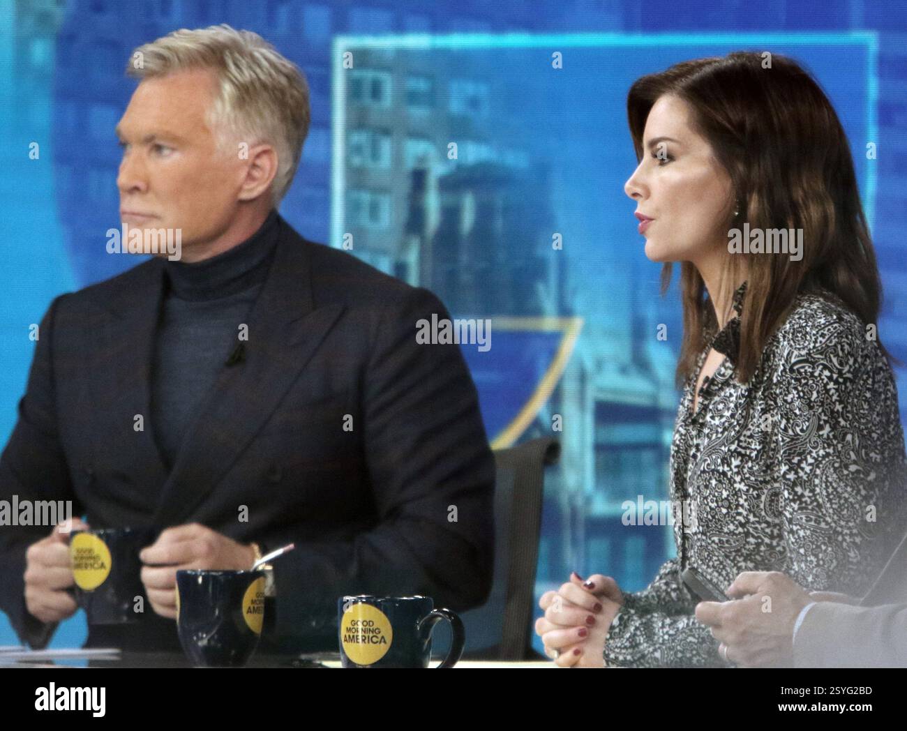 New York, NY, USA. 28th Feb, 2025. Sam Champion and Rebecca Jarvis on ...