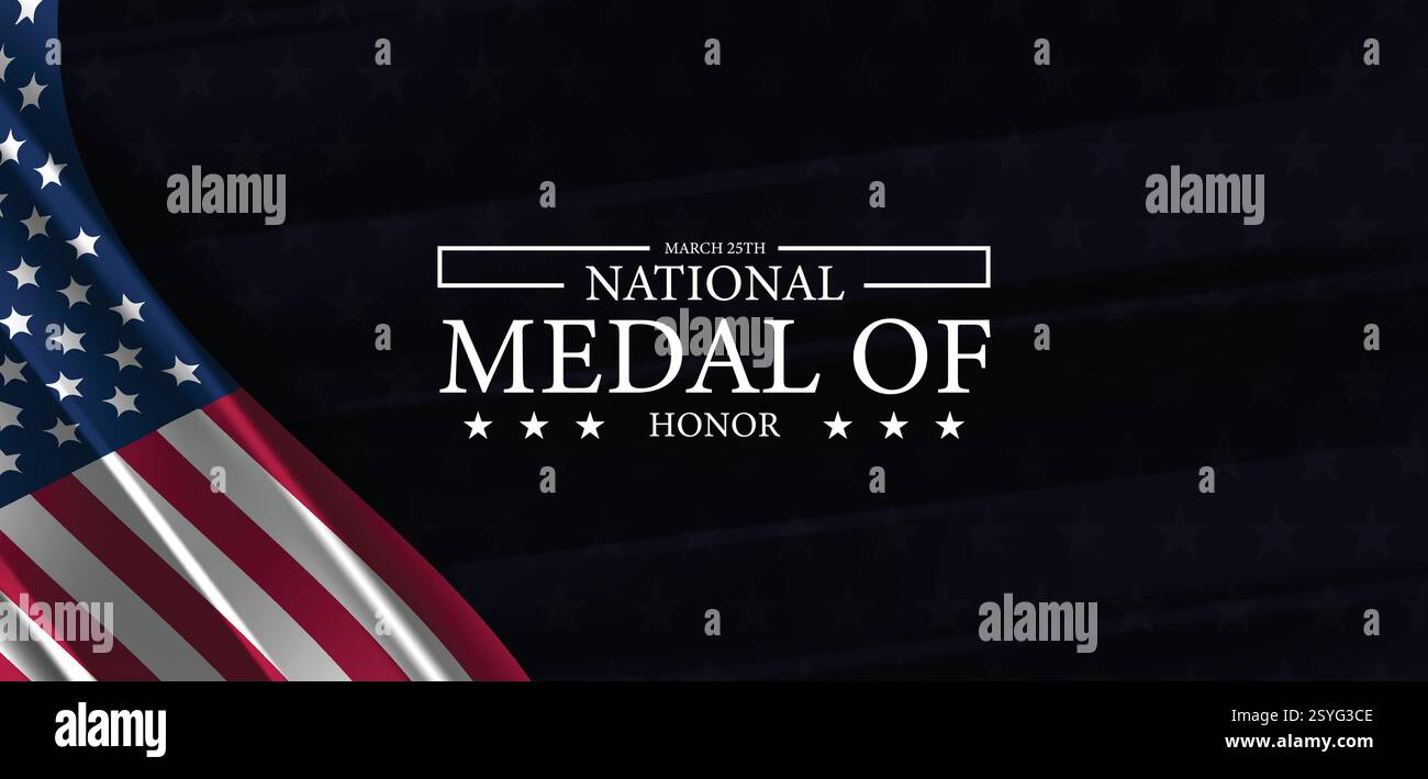 Commemorating Valor National Medal of Honor Day March 25th Stock Vector ...