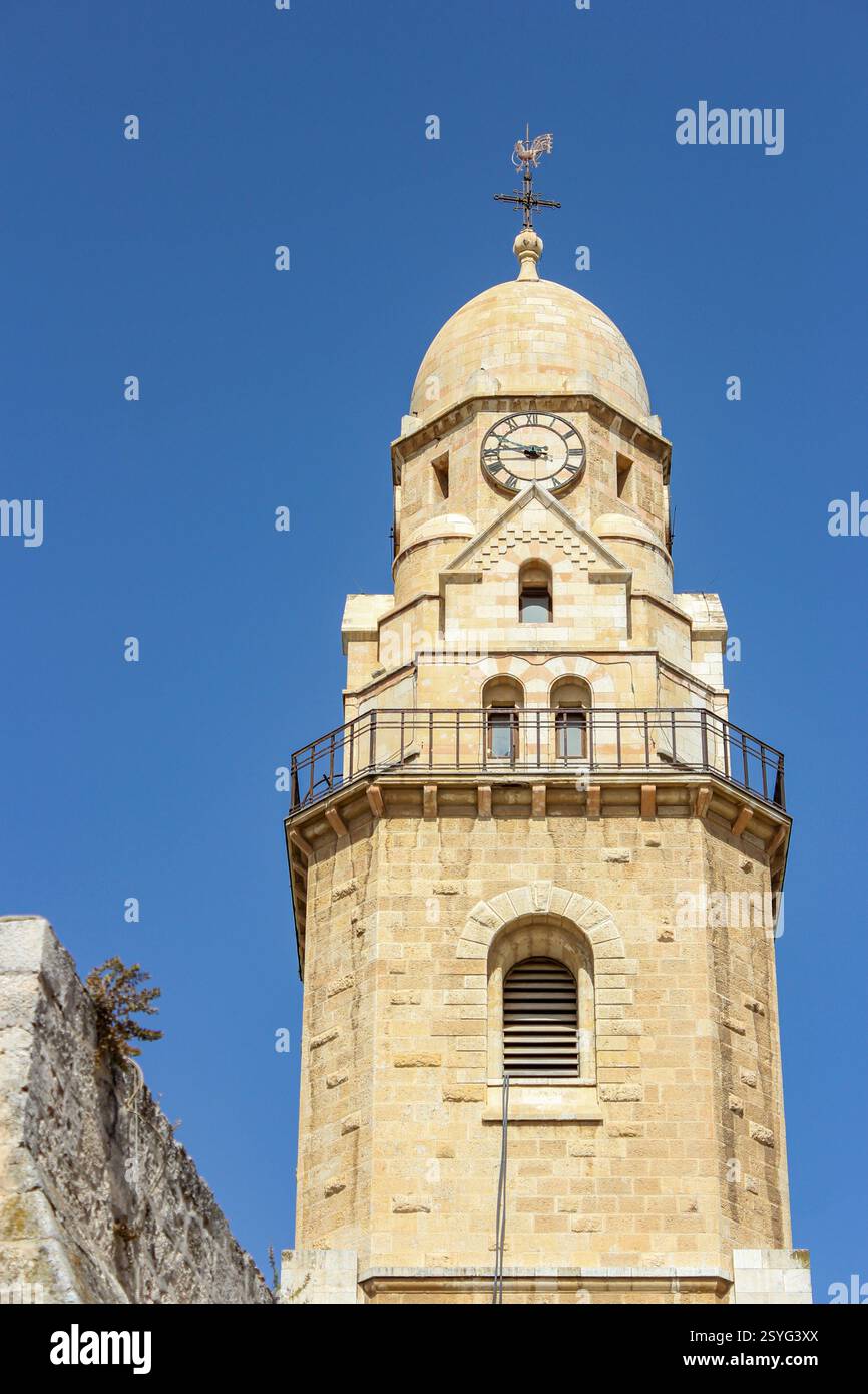 The belltower of the Hagia Maria Sion Abbey, also known as the Abbey of ...