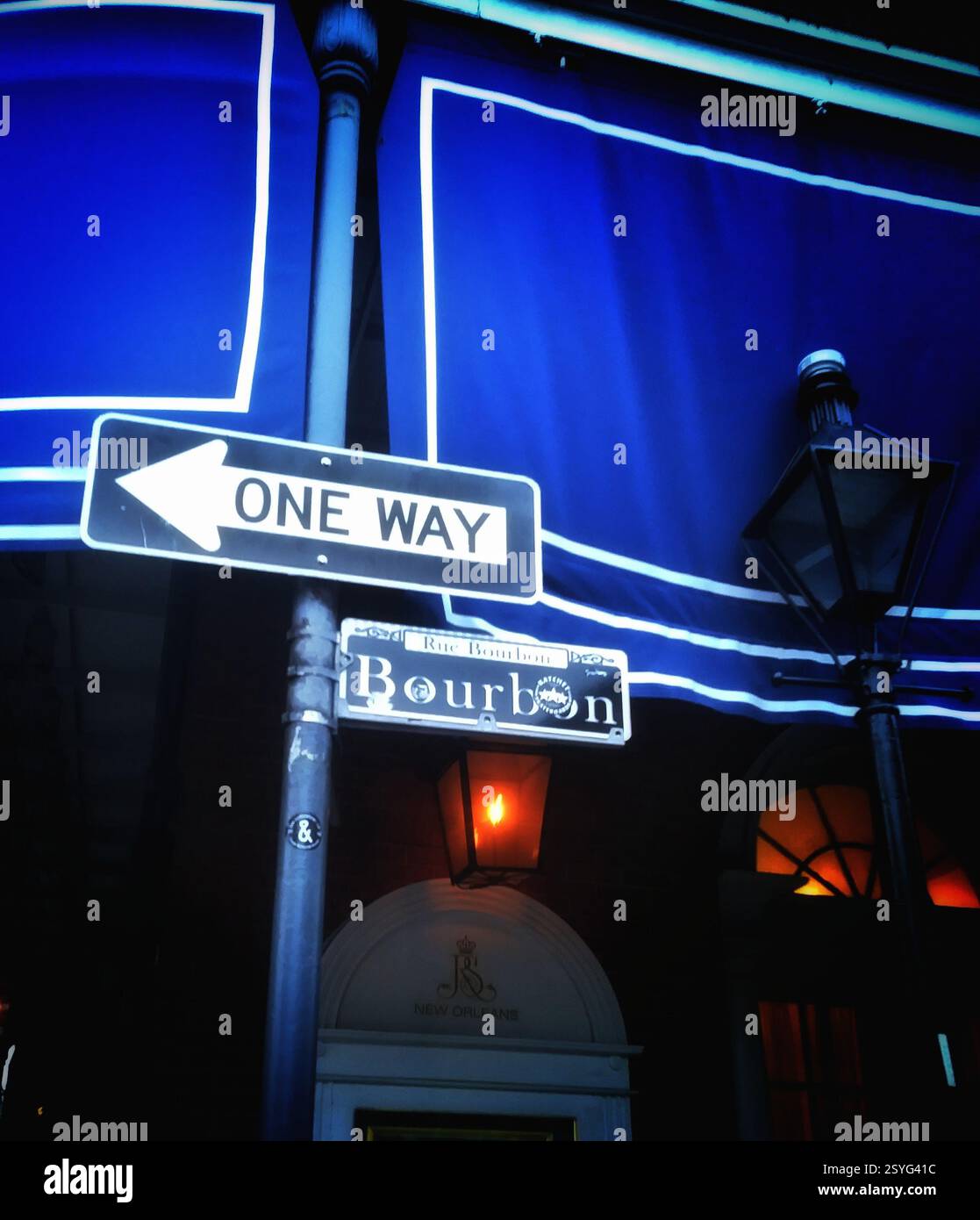 There's Only One Way On Bourbon Street, Signage in New Orleans French ...