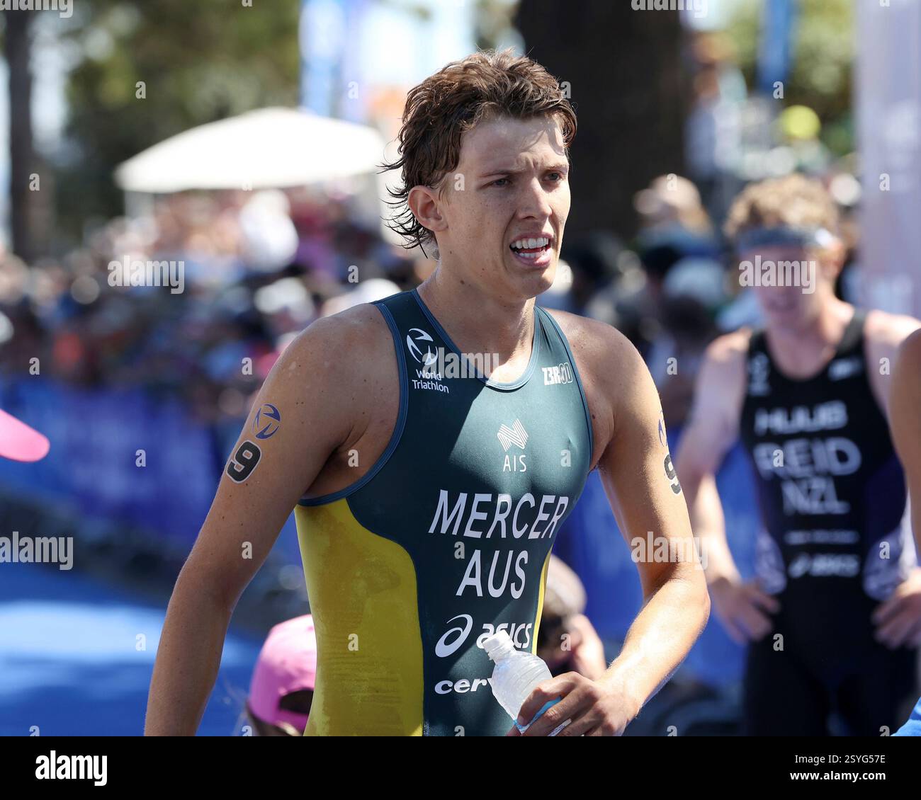 Brayden Mercer, of Australia, at the 2025 World Triathlon Cup Napier ...