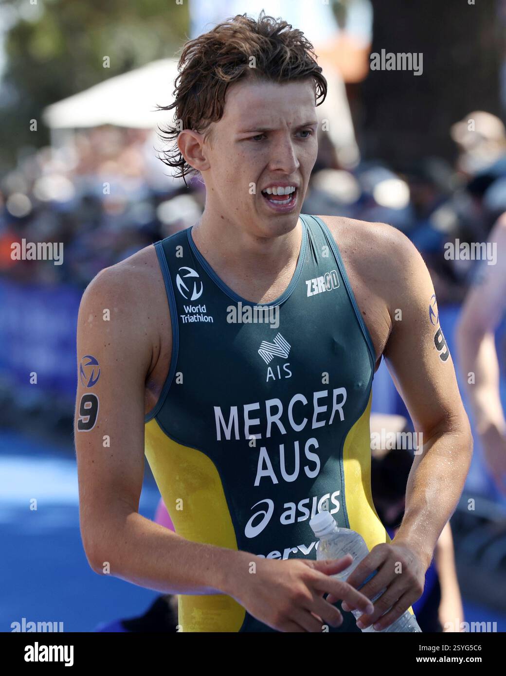 Brayden Mercer, of Australia, at the 2025 World Triathlon Cup Napier ...