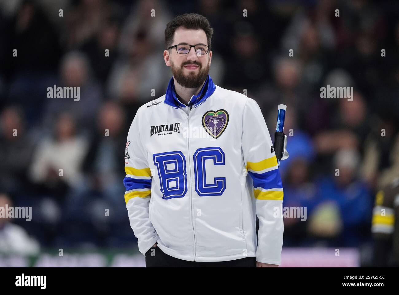British Columbia skip Cameron de Jong reacts after his shot while ...