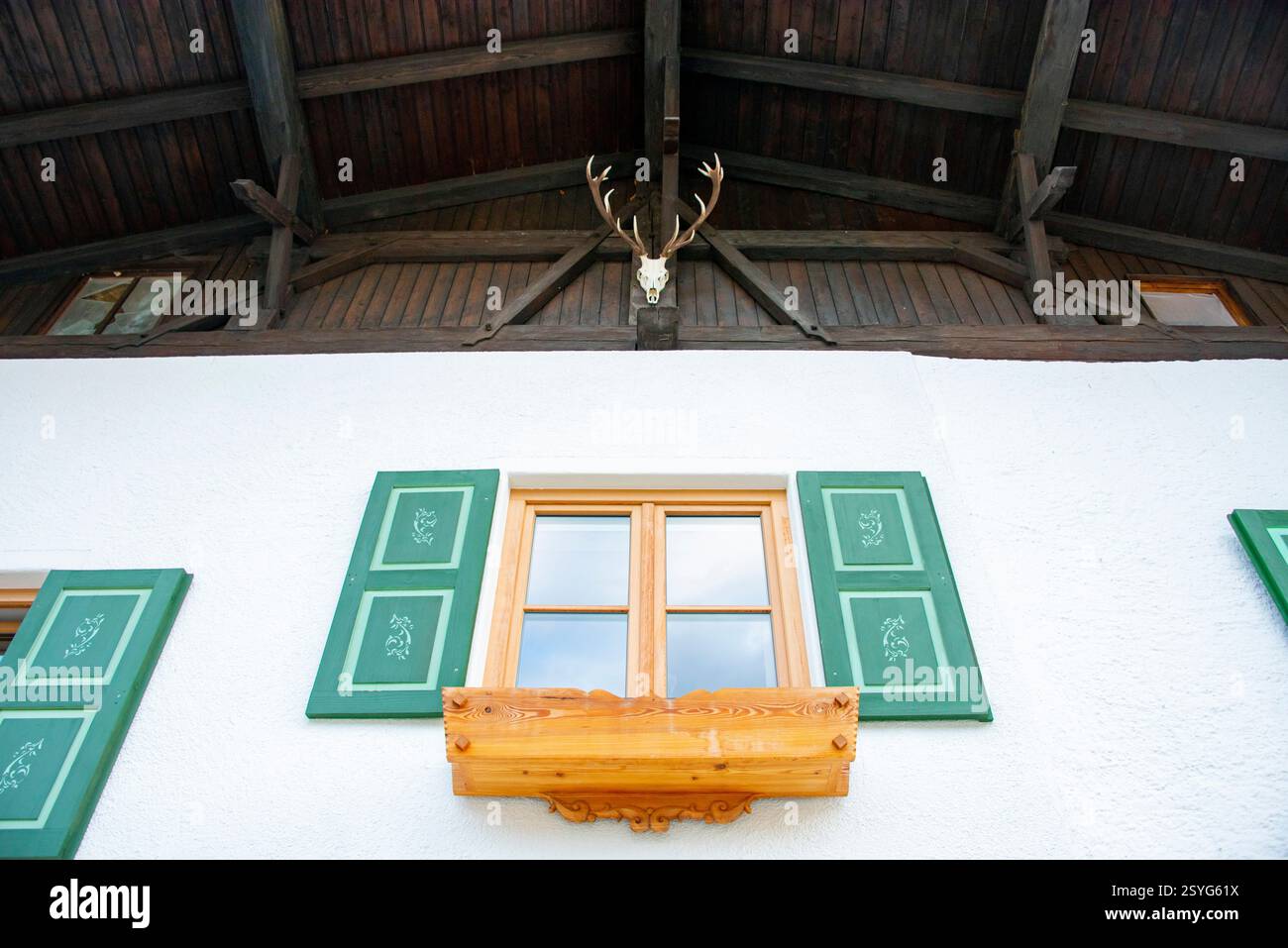 Traditional Window Shutters in Mittenwald - Germany Stock Photo - Alamy