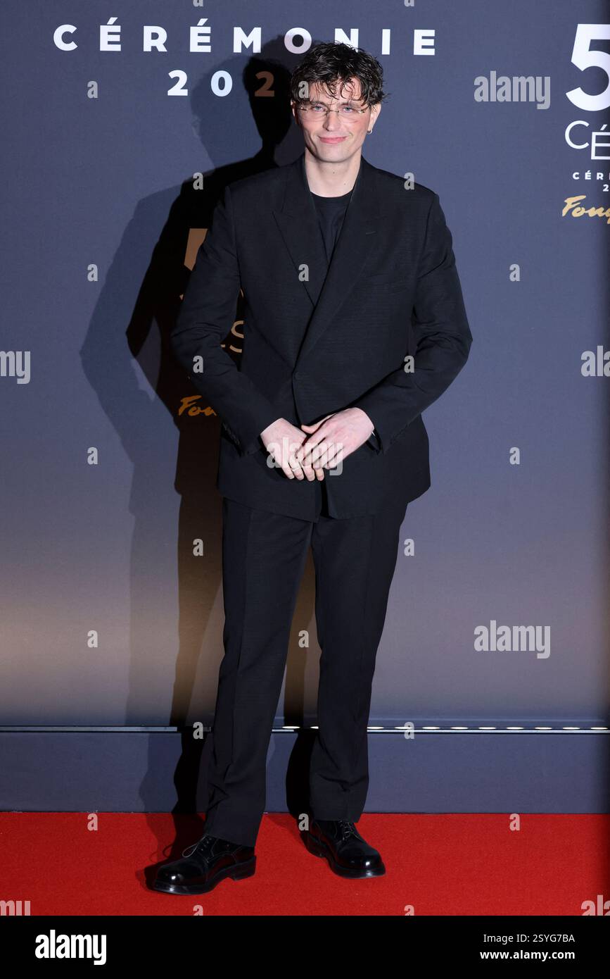 Raphael Quenard posing upon arrival at the Gala Dinner following the ...