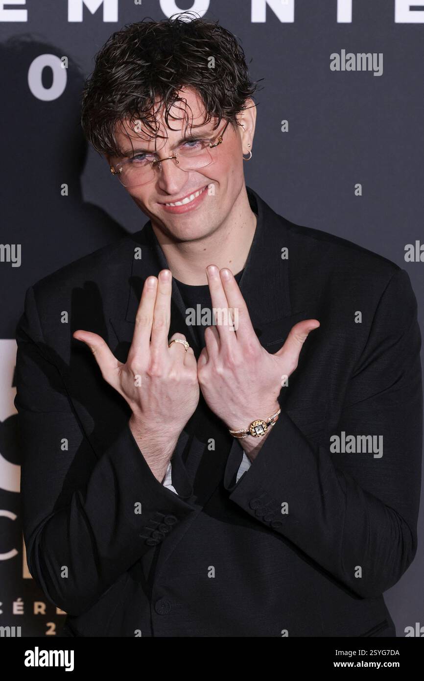 Raphael Quenard posing upon arrival at the Gala Dinner following the ...