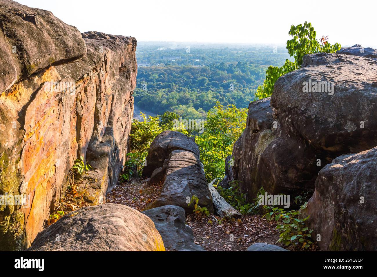 Panoramic scenery landscape view of Pha Hin Son Viewpoint and green ...