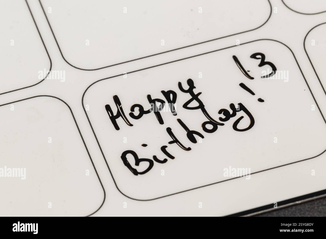 A label features a handwritten birthday message celebrating someone's ...
