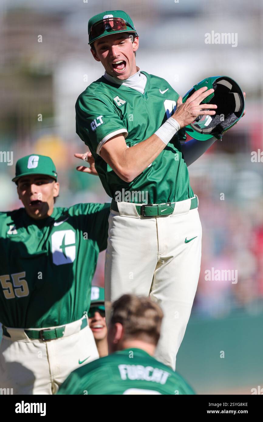 February 28, 2025: Spencer Nolan (23) of Charlotte jumps and catches ...