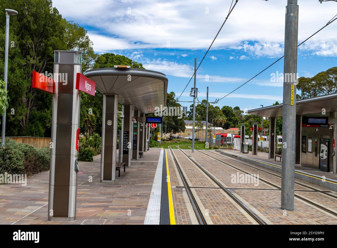 Parramatta light rail tram network, Ngara light rail station at ...