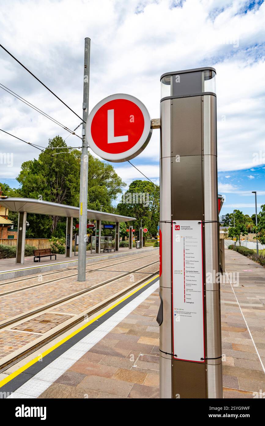 Parramatta light rail tram network, Ngara light rail station at ...