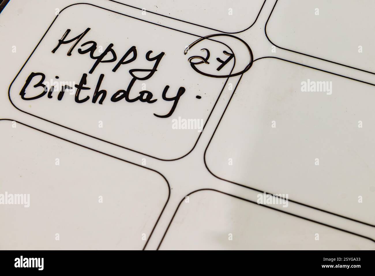 The calendar displays handwritten notes highlighting a significant day ...