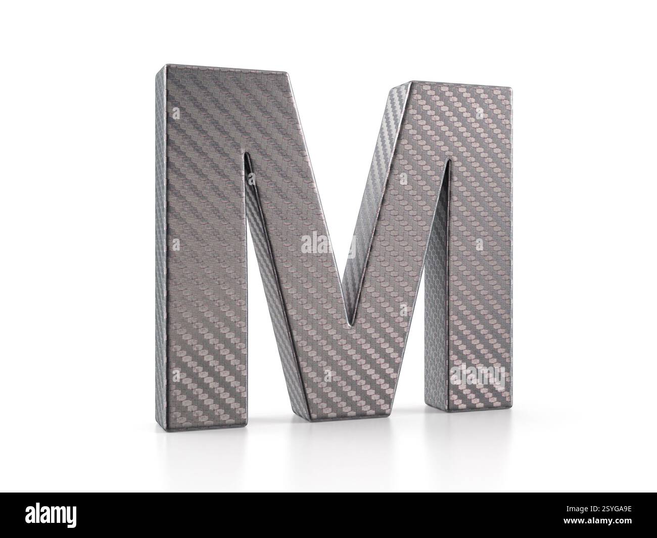 Holographic foil letter M on a white background. 3d illustration Stock ...