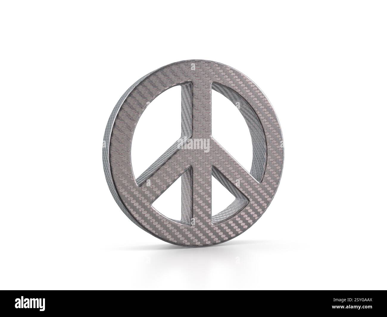 Holographic foil peace symbol on a white background. 3d illustration ...