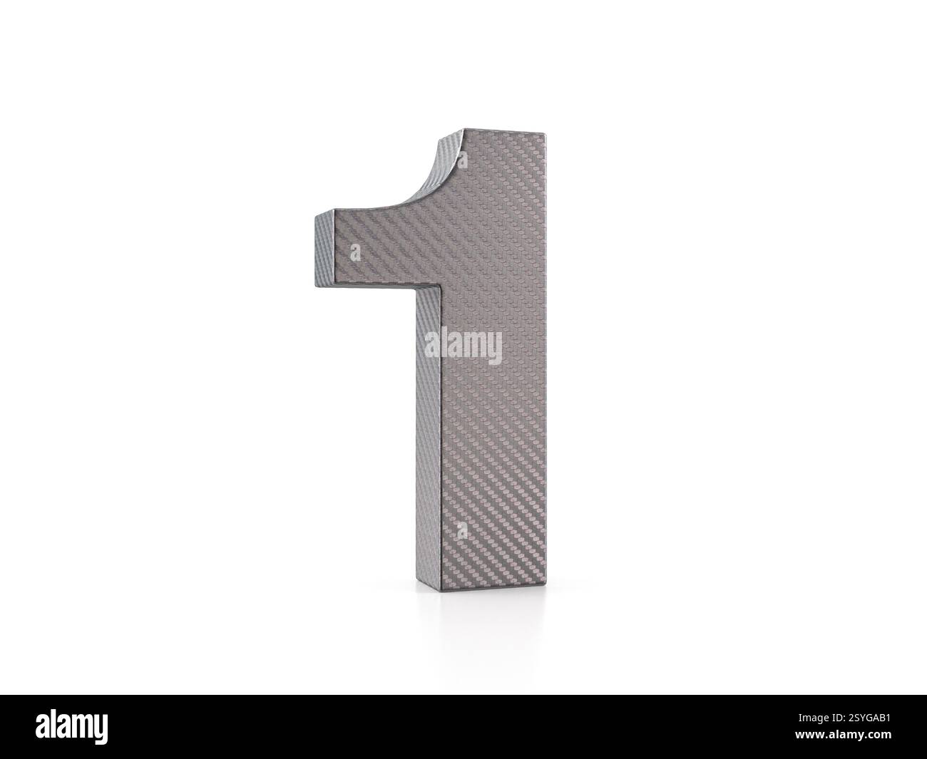 Holographic foil number one on a white background. 3d illustration ...
