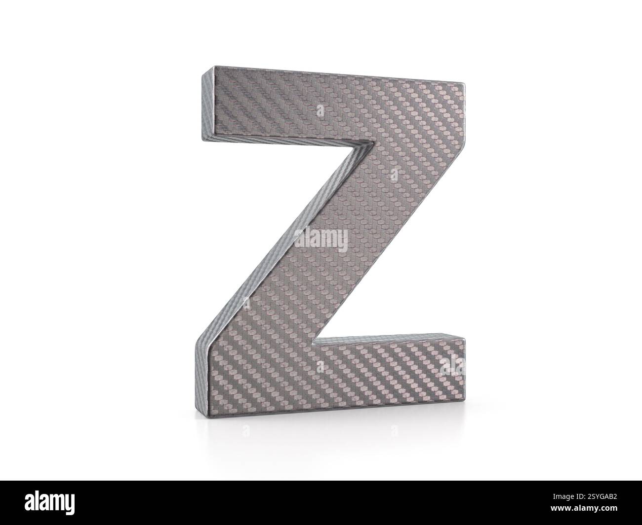 Holographic foil letter Z on a white background. 3d illustration Stock ...