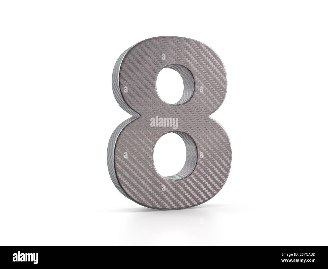 Holographic foil number eight on a white background. 3d illustration ...