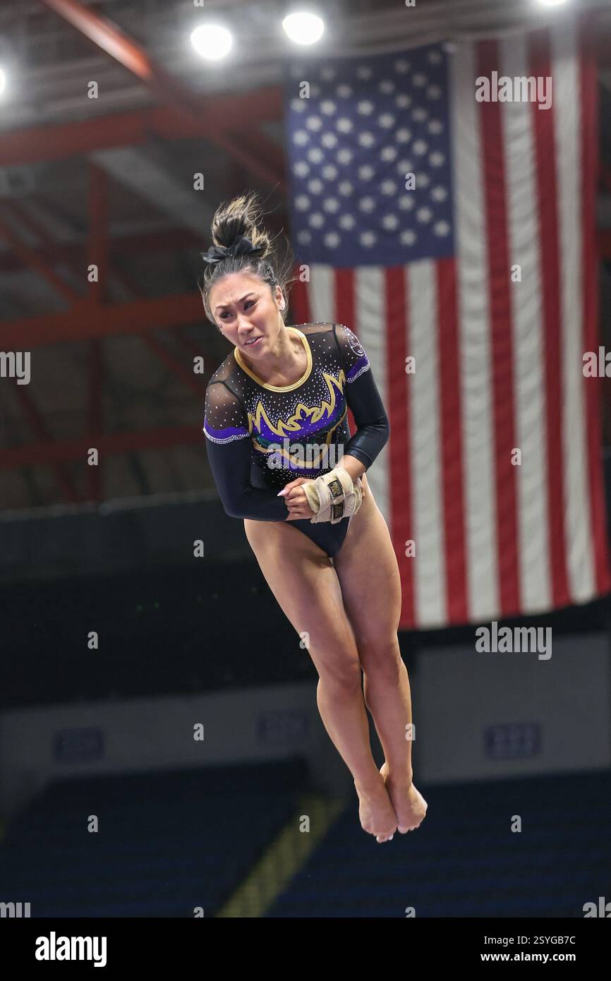 Baton Rouge, LA, USA. 28th Feb, 2025. LSU's Kailin Chio competes on the ...