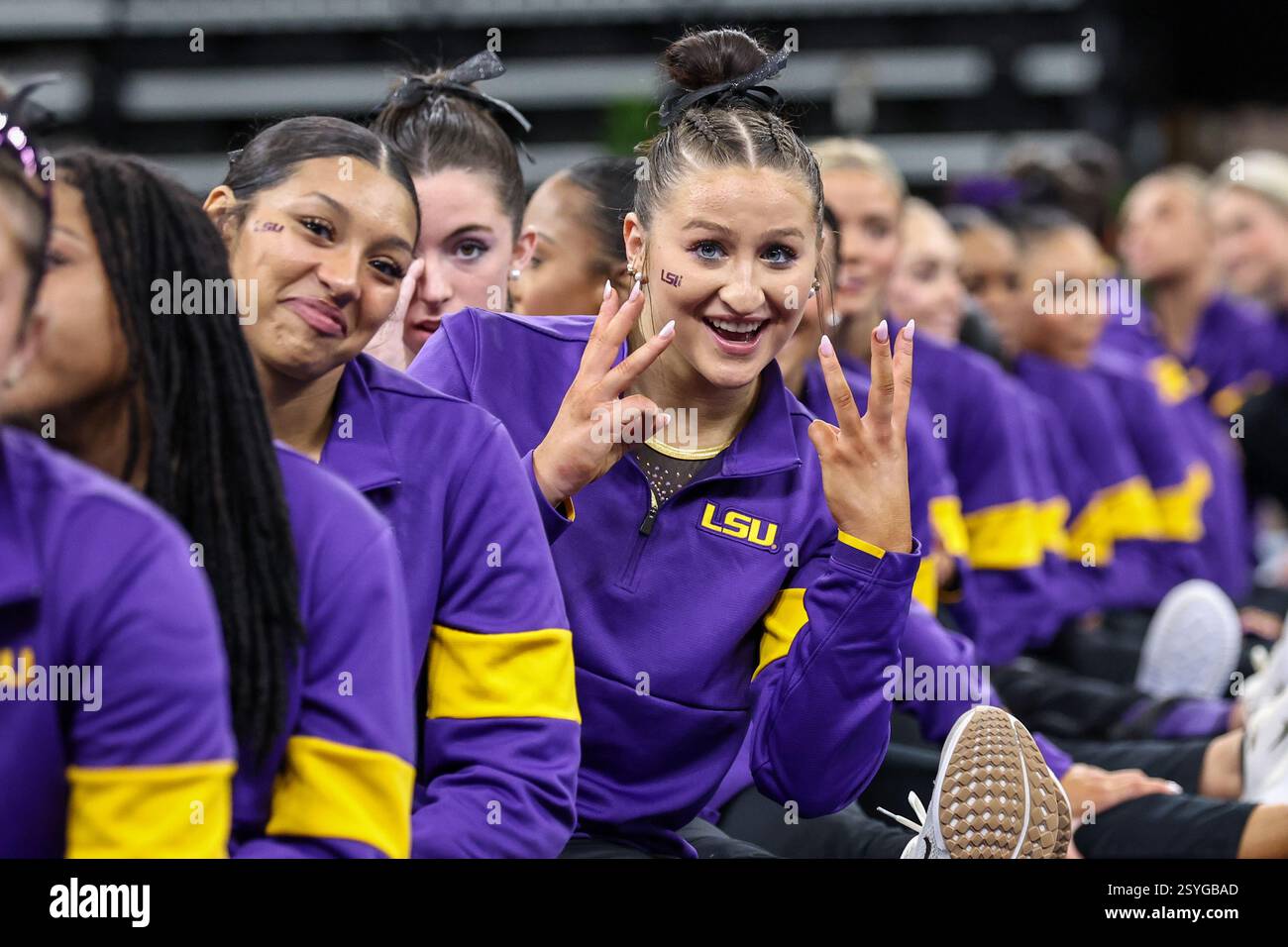 February 28, 2025: LSU's Kylie Coen celebrates after the Purple and ...