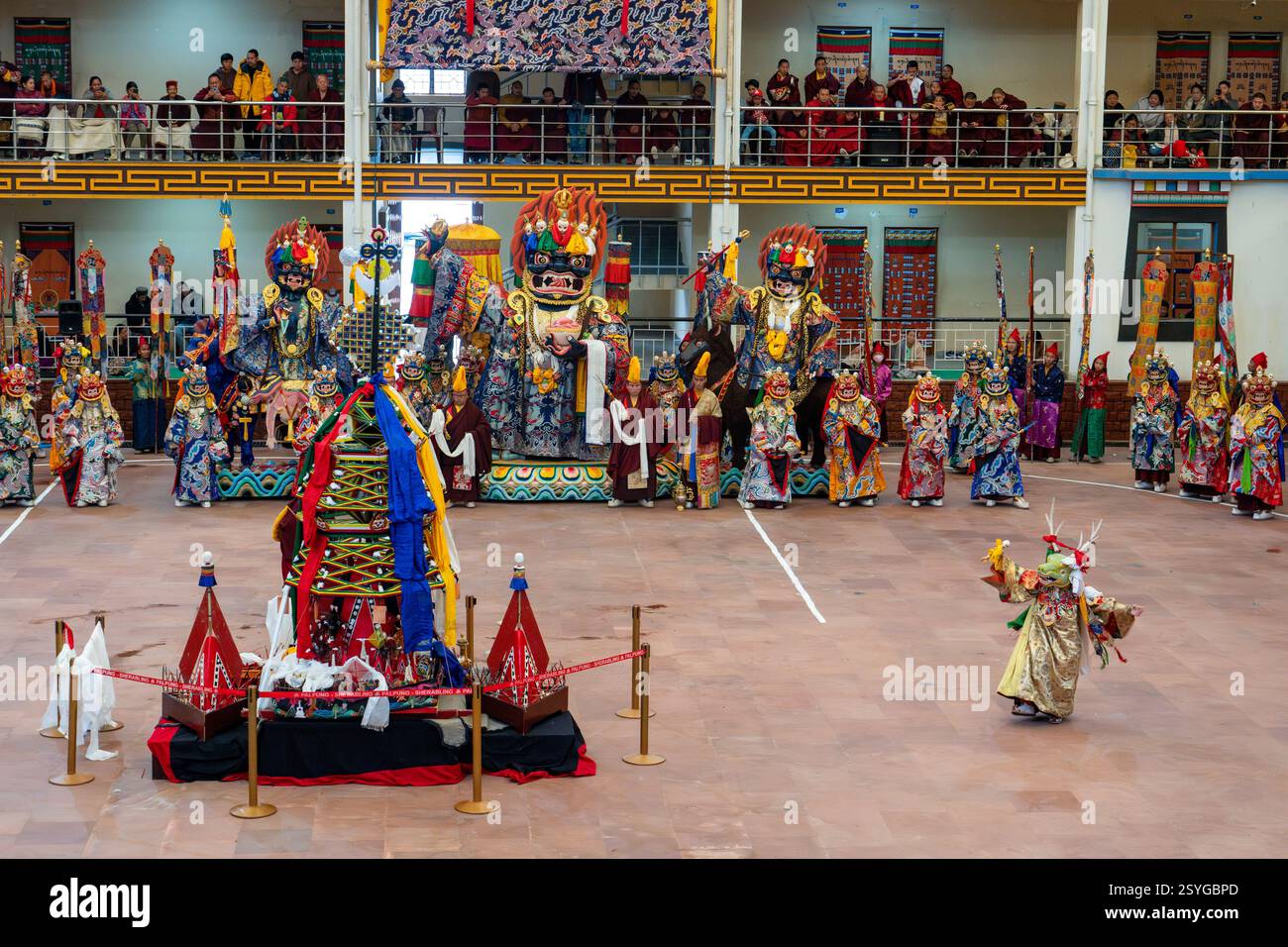 A monk belonging to the Karma Kagyu school of Tibetan Buddhism wears a ...