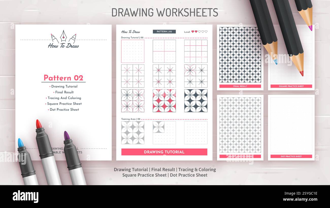 How to Draw a Pattern. Step by Step Drawing Tutorial. Draw Guide ...