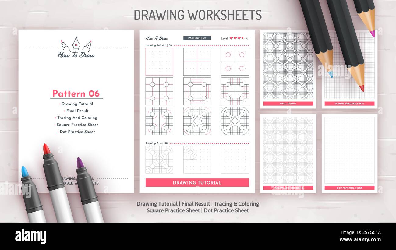 How to Draw a Pattern. Step by Step Drawing Tutorial. Draw Guide ...