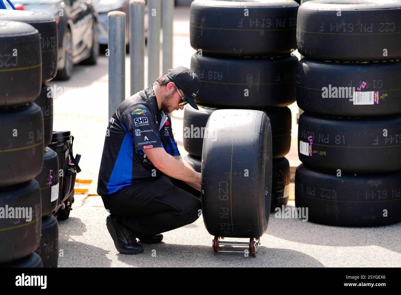 February 28, 2025, Austin, Texas, USA: A member of the Sam Hunt Racing ...