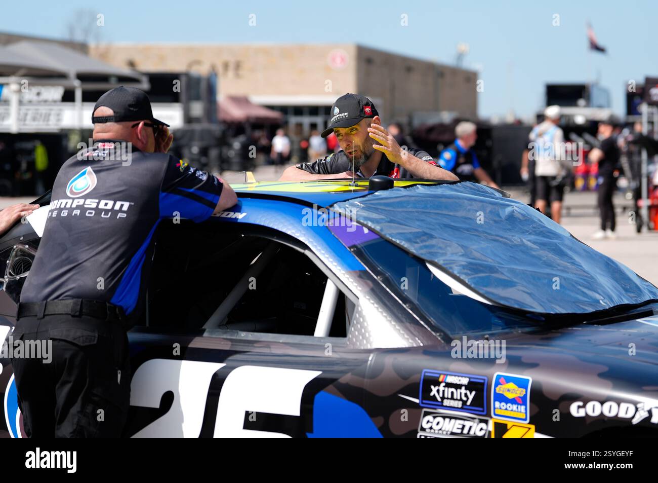 February 28, 2025, Austin, Texas, USA: Crew members of NASCAR Xfinity ...