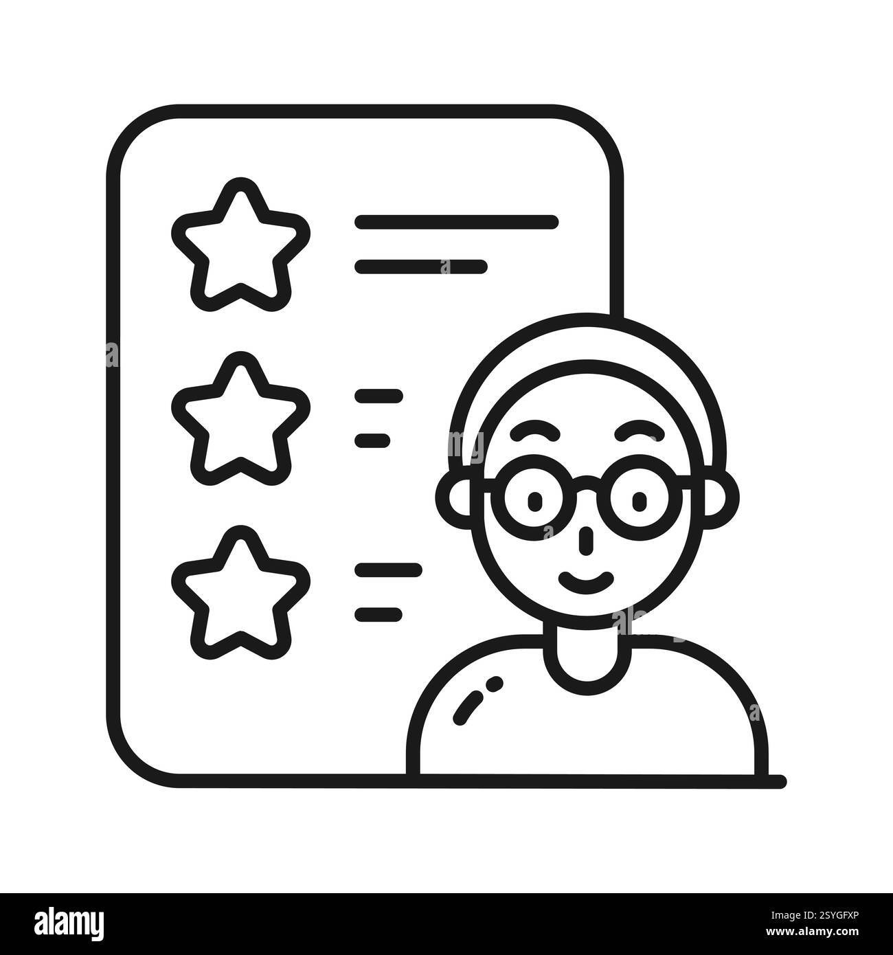 An icon of employee feedback in modern style, employee performance ...