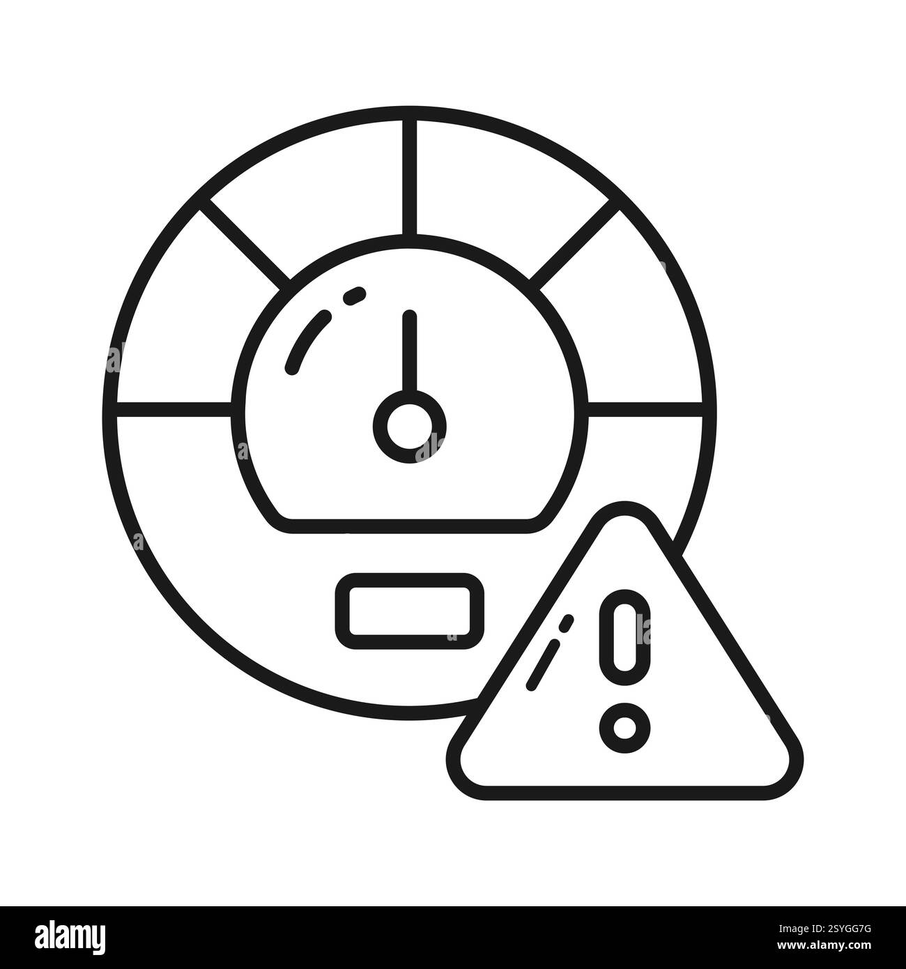 Speedometer with exclamation mark depicting speed limit vector design ...