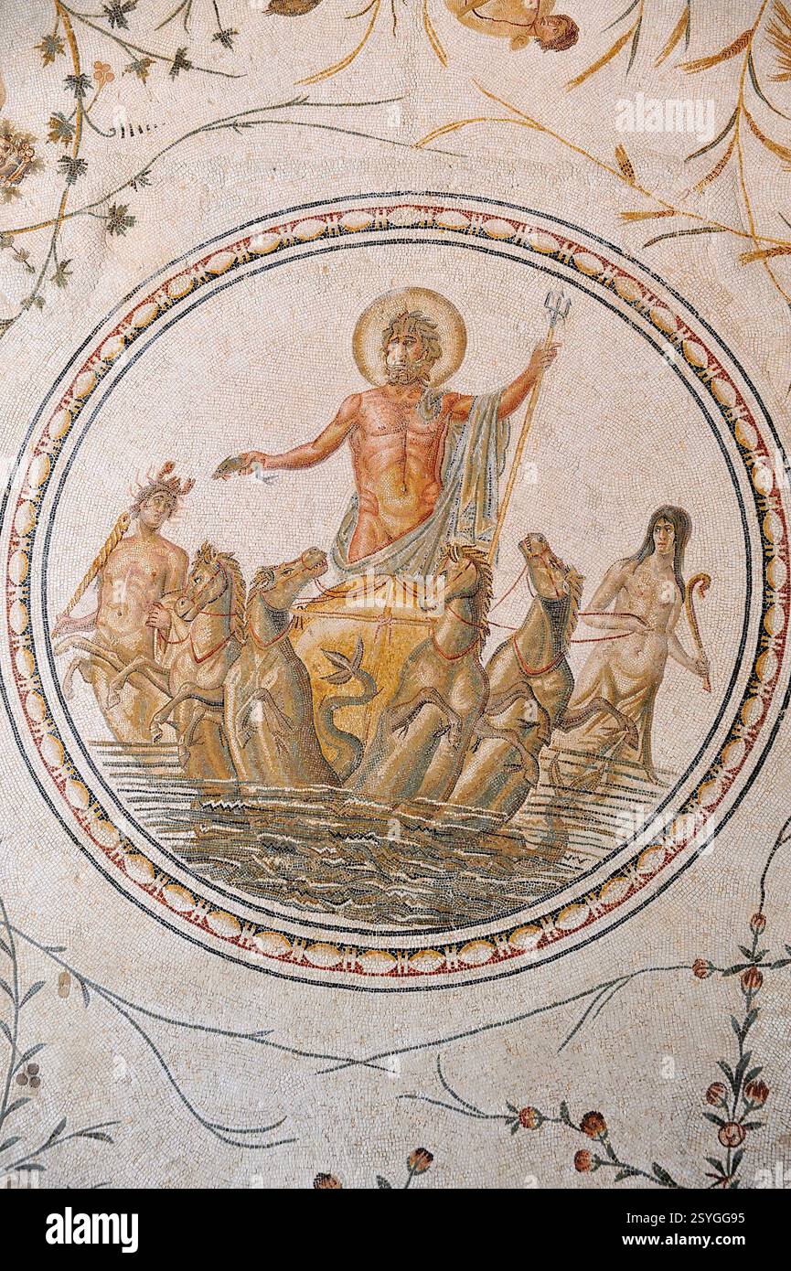 Mosaic ‘The Triumph of Neptune and the Four Seasons’, detail - Tunisia ...
