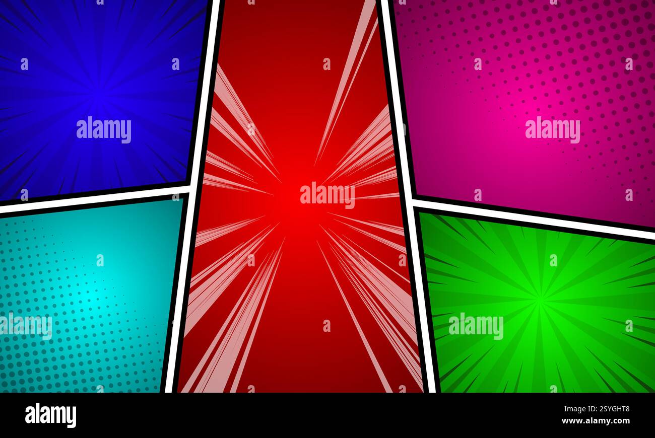 Colorful scene comic background. vector illustration Stock Vector Image ...